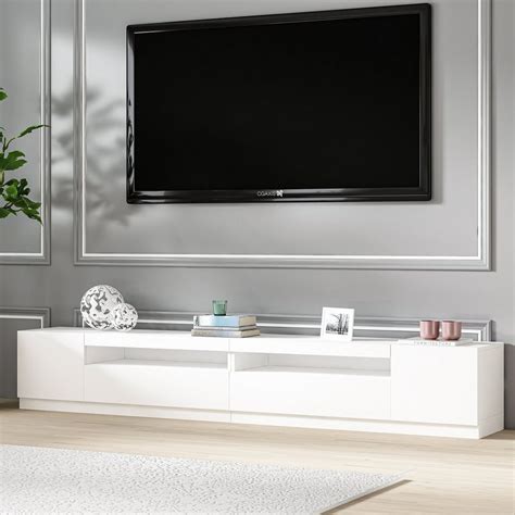 Moebel17 Tv Regal Tv Lowboard Weiß Mit Led Beleuchtung 9178 Modernes