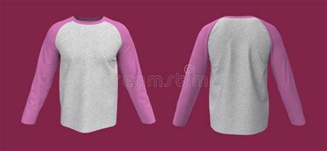 Long Sleeves Raglan T Shirt Mockup 3d Illustration 3d Rendering Stock