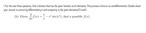 Solved For The Next Three Questions Find A Function That