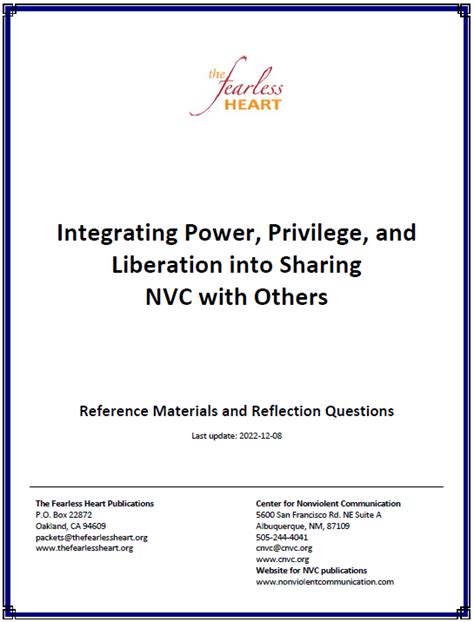 Integrating Power Privilege Liberation The Fearless Heart
