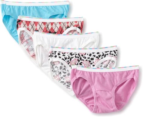 Hanes Big Girls Bikini Pack Of 5 Assorted 16 Amazon Ca Clothing