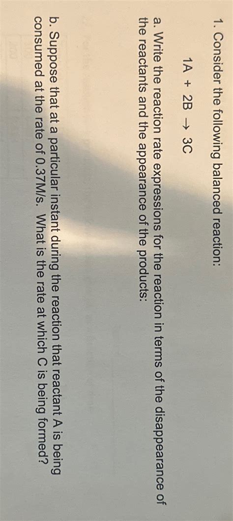 Solved Consider The Following Balanced Reaction A B Ca Chegg