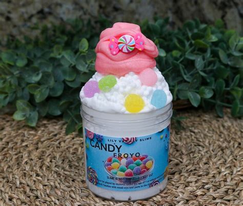 Crunchy Foam Slime Candy Froyo Slushie Slime Pink Glossy Etsy