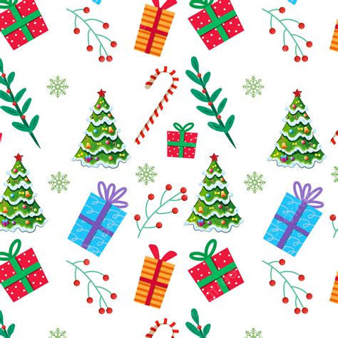 Beautiful Merry Christmas Tree Seamless Pattern Background Beautiful