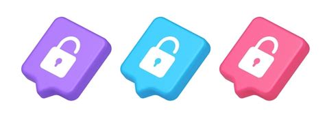 Premium Vector Open Lock Button Cyberspace Password Security Protection Service 3d Realistic Icon