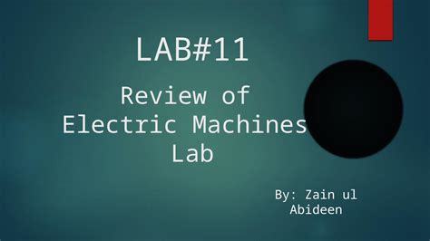 Pptx Review Of Electric Machines Lab Dokumentips
