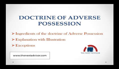 Doctrine Of Adverse Possession The Next Advisor