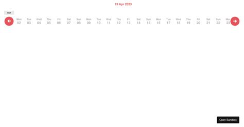 React Horizontal Strip Datepicker Examples Codesandbox