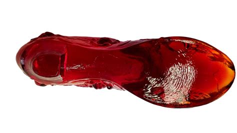 Vintage Fenton Glass Ruby Red Glass Slipper Amberina Etsy