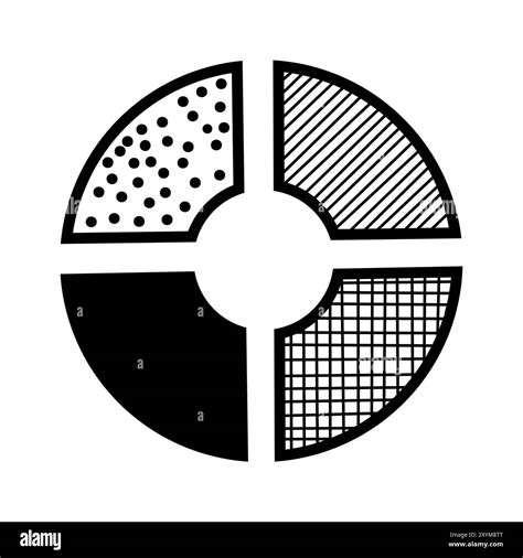 Doodle Pie Chart Set Hand Drawn Fraction Graphic Shape Stock Vector