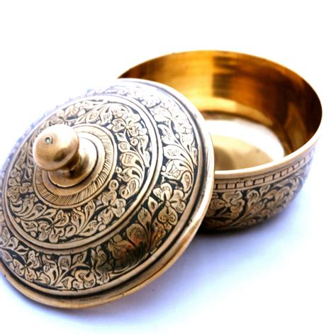 Indian Brass Box Decorative Brass Jewellery Box With Lid Solid Brass Box Lidded Brass Box