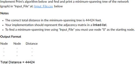 solved implement prim s algorithm below and find and print a