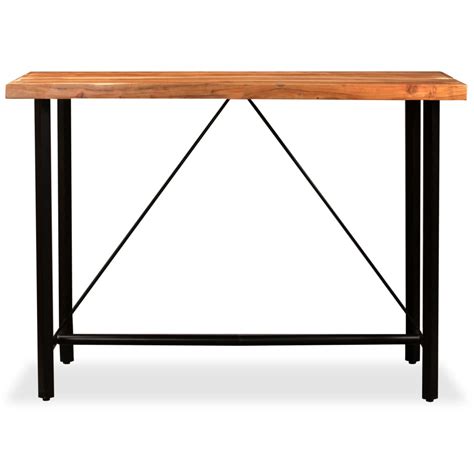 Mesa De Bar De Madera Maciza De Acacia 150x70x107 Cm Leroy Merlin
