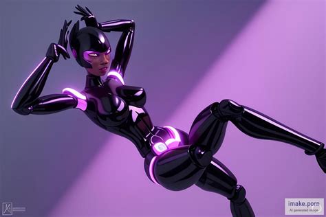 IMake Porn Black Ebony Girl Cyborg Spreading Legs Masturbating