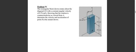 Answered Problem 5 The Rectangular Block Shown Bartleby