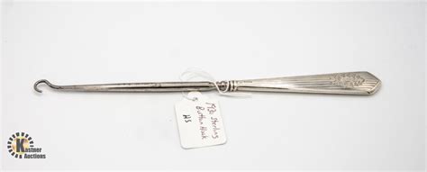 1930s Sterling Silver Handle Button Hook Tool