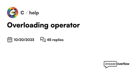 Overloading Operator C