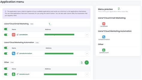 Application Menu Support Site