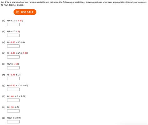 solved let z be a standard normal random variable and