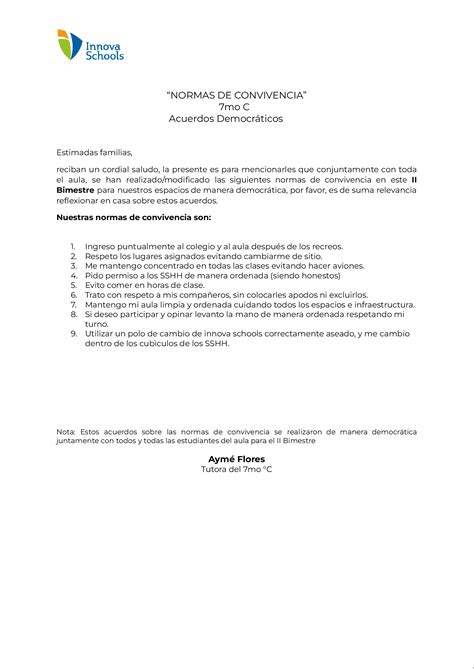 Normas De Convivencia 7mo C Docx Hosted At ImgBB ImgBB