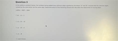 Solved Question NIn The Addition Problem Below The Chegg