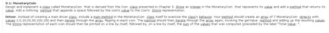 Solved 91 Monetarycoin Value Add A Tostring Method That