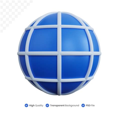 Premium PSD 3d Rendering Internet Globe Isolated
