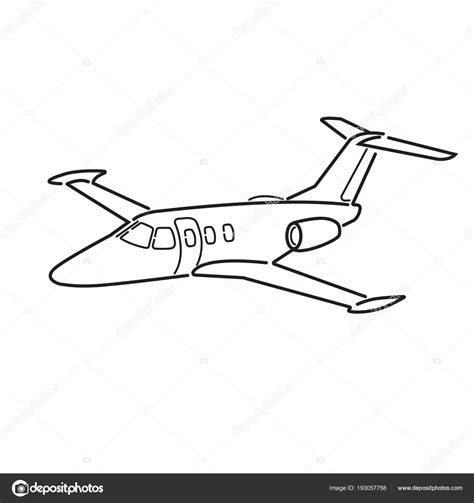 Small Private Jet Vector Business Jet Illustration Luxury Twin Engine