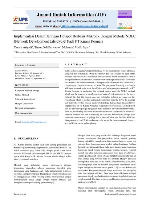Pdf Implementasi Desain Jaringan Hotspot Berbasis Mikrotik Dengan