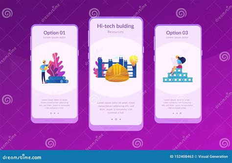 Innovative Construction Materials App Interface Template Stock Vector