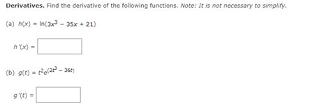 Solved Derivatives Find The Derivative Of The Following Chegg