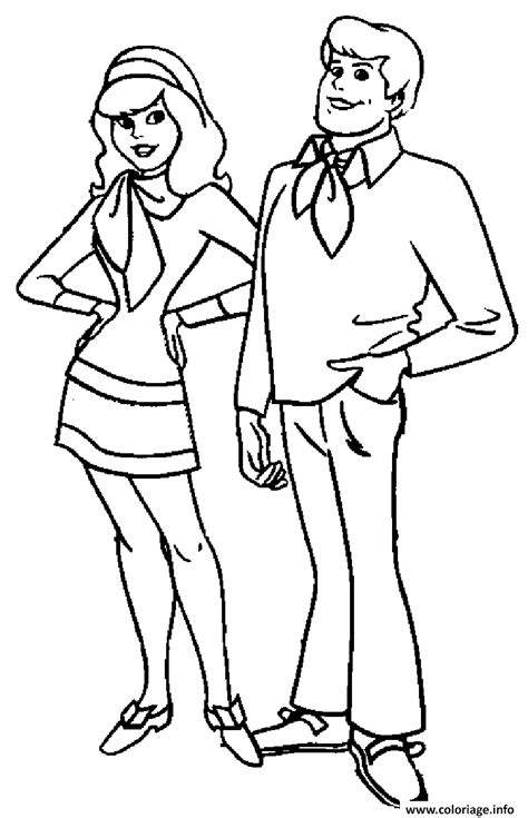 Coloriage Daphne Et Fred Jones Scooby Doo