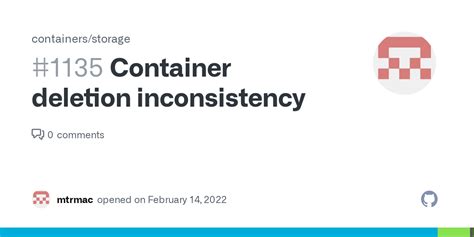 Container Deletion Inconsistency · Issue 1135 · Containersstorage