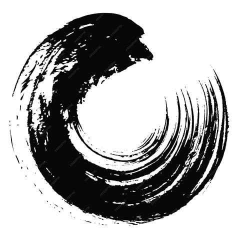Enso Zen Cercle Japonais Brosse Peinture Logo Vectoriel Icône