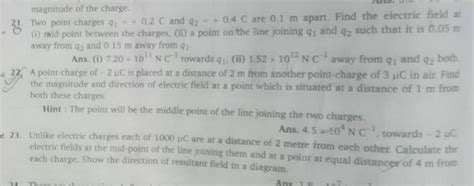 Two Point Charges Q C And Q C Are M Apart Find The El