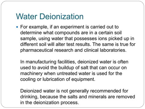 The Water Deionization Process Pptx