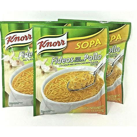Knorr Fideos Pollo Pasta Soup Mix With Chicken Flavor 35 Oz Pack Of 3