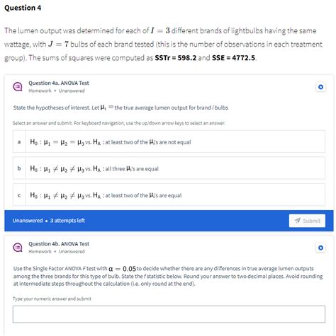 Solved Question The Lumen Output Was Determined For Each Chegg Com