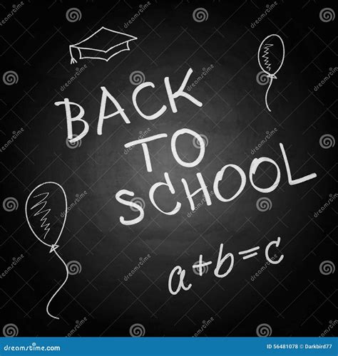 Black School Chalkboard Background Back To School Stock Illustration