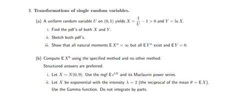 3 Transformations Of Single Random Variables A A