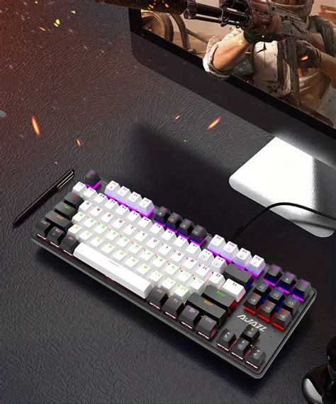 メカニカルキーボード発光ゲーミングキーボードドライブフリー設定 32 光効果メタルパネル 87 キー Temu Japan