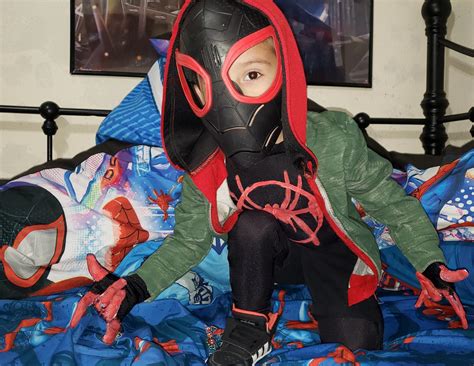 My Little Miles Morales Is Ready For Halloween Mostly Homemade Costume