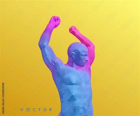 Champion Raising Both Hands In The Air As A True Winner Victory And