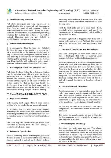 Full Stack Web Development Vision Challenges And Future Scope Pdf