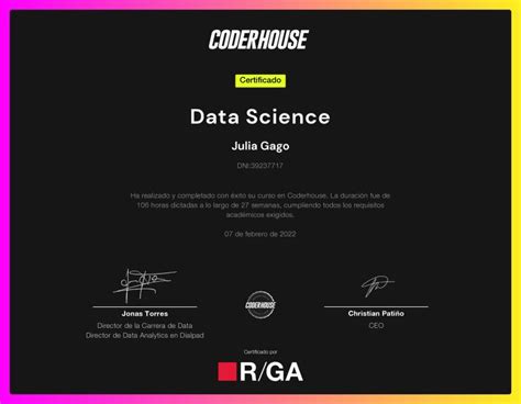 Muy Contenta De Haber Finalizado El Curso De Data Science En Coderhouse 😄 Julia Gago 12