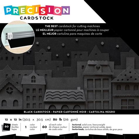 American Crafts 12x12 Cardstock 60 Sheets 216gsm Black
