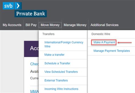 Sending Domestic Wires In The Legacy Svb Private Client Edition