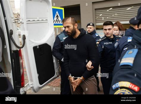 Bucharest Romania February Andrew Tate And His Brother Leave The Directorate For