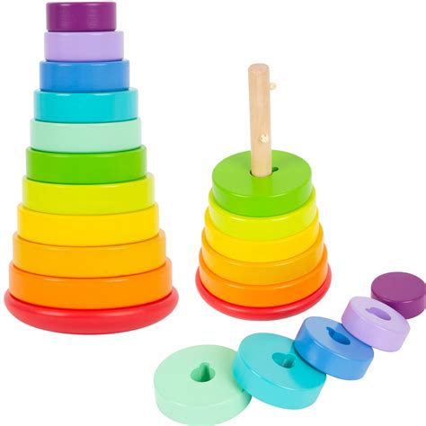 DREWNIANA PIRAMIDA WIEŻA SORTER MONTESSORI KLOCKI 4020972117946