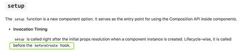 Is There `beforecreate` Hook · Issue 33 · Vuejscomposition Api Rfc
